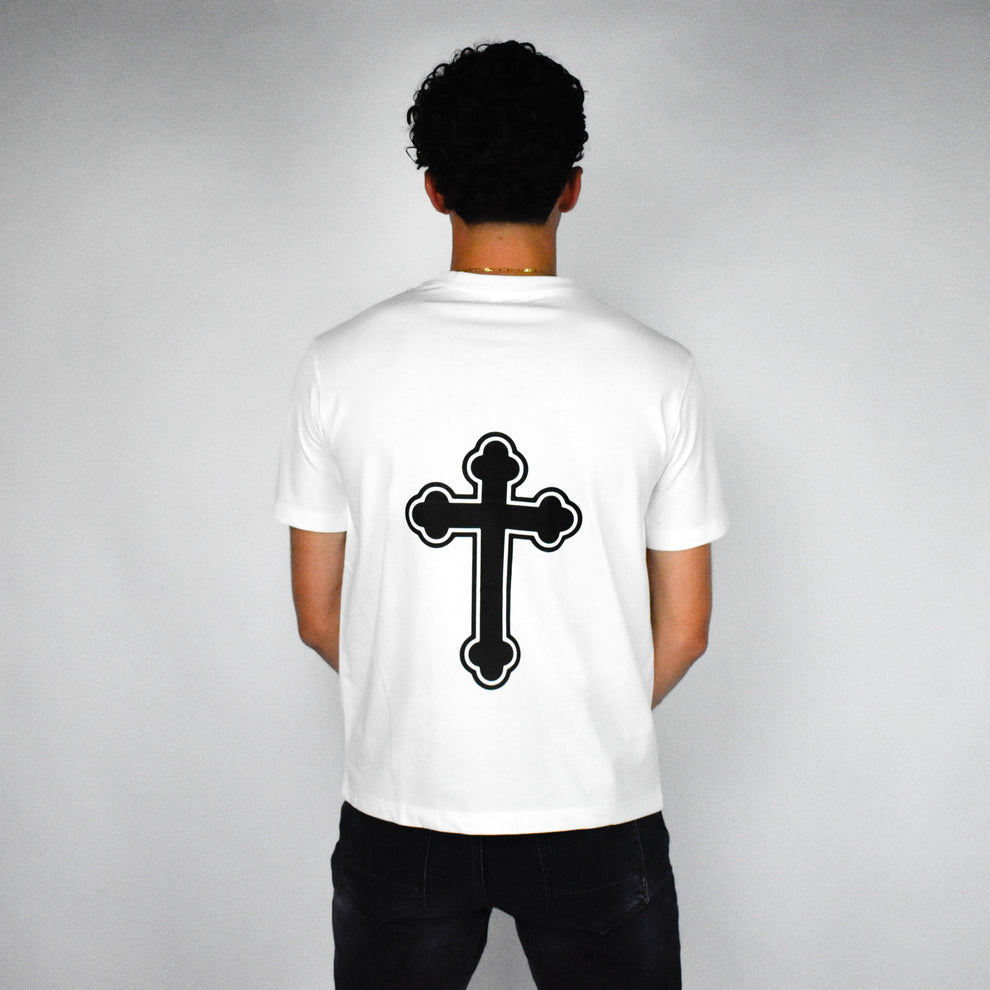 Cross T-Shirt for Men (White) – TheChristianMission